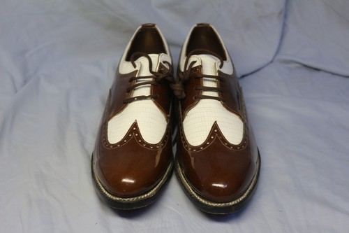 Stacy Baldwin Wingtip Spectator Shoes 10.5M Brown White Leather Oxfords ...