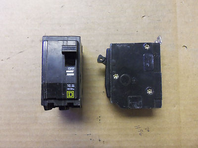 Square D QOB QOB215 2 pole 15 amp 10kA Circuit Breaker YELLOW Bolt On ...