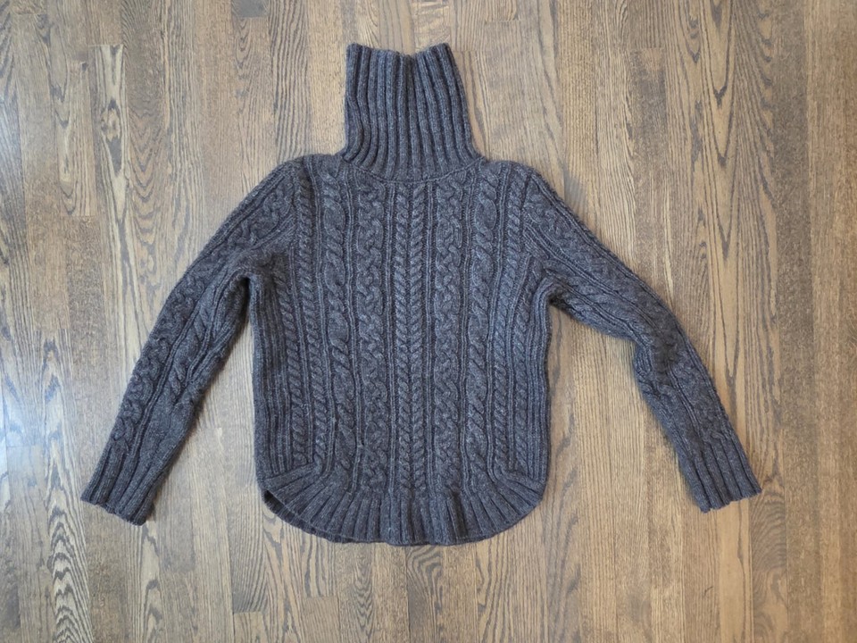 Duluth Women Sweater Cable Knit Turtleneck Small Wool Cashmere ...