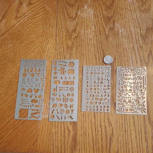 4 metal Drawings Templates Drafting Stencils Measuring Tools Set | eBay