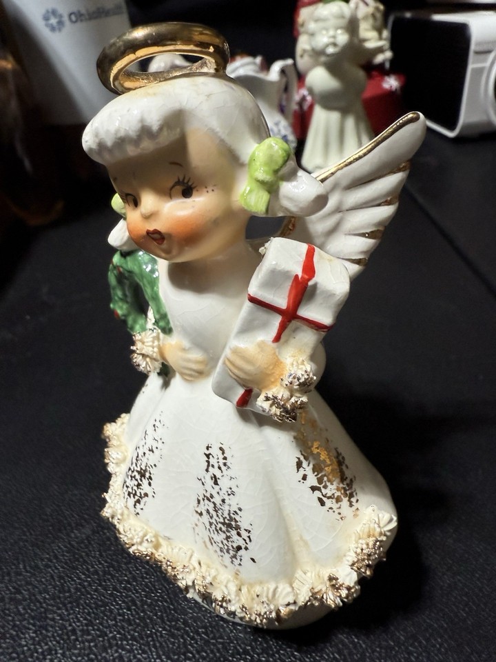 Napco Angel Figurine December Christmas Vintage, Made in Japan, Faux ...