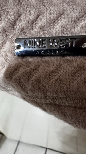 NINE WEST Active Hoodie Womens 1X Mock Neck Sandy Beige Thumbholes ...