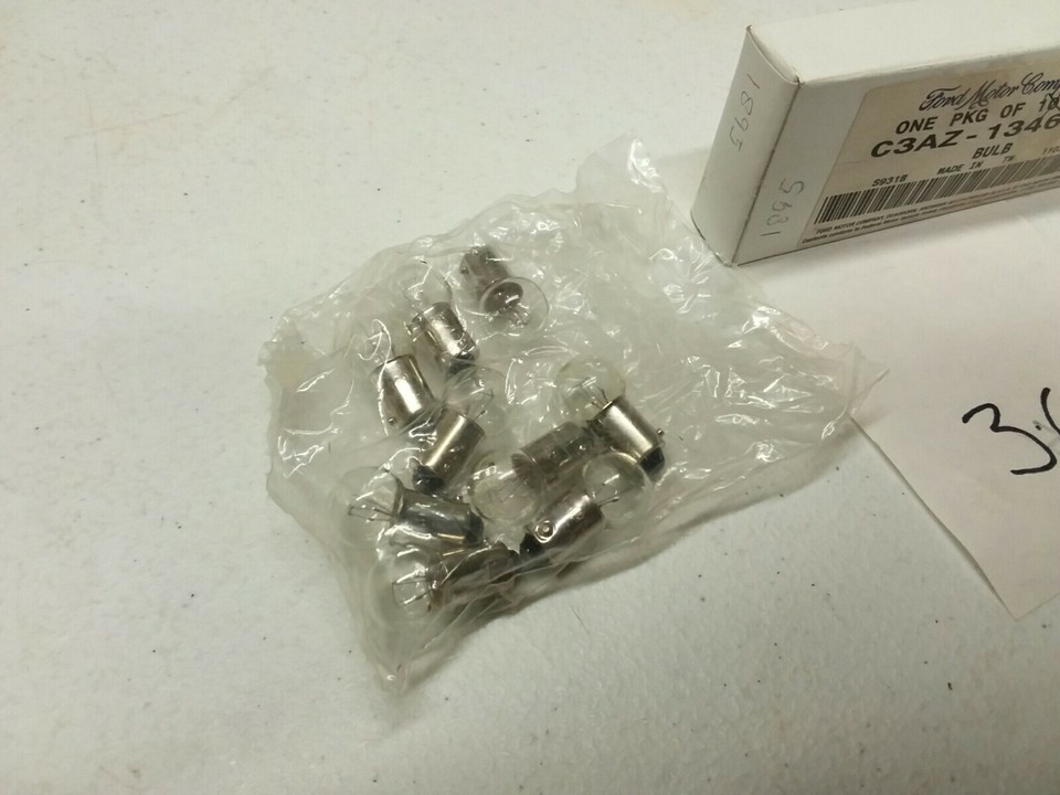 9X RARE NOS FORD C3AZ-13466-B LAMP BULBS MULTIPLE USES 1963-2000 SHELBY ...
