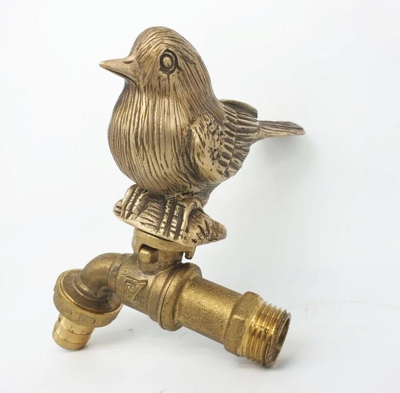 Brass Garden Faucet Tap Water Bird Kitchen Handle Spigot Outdoor Yard ...