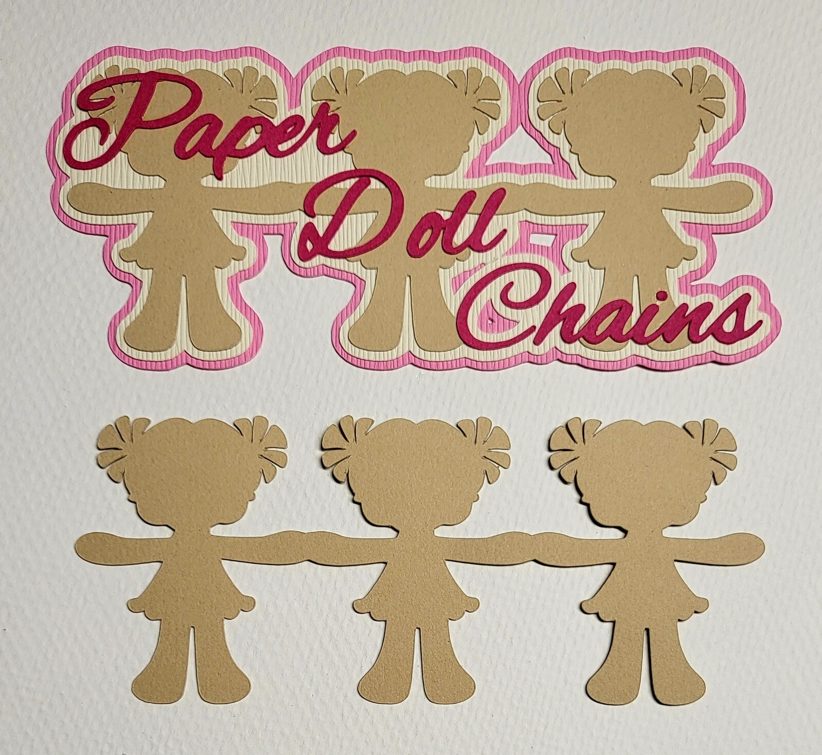 Paper Doll Chains Title. Scrapbook, Card Making Paper Piecing | eBay