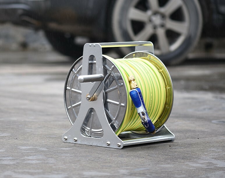 Garden Hose Reel Rack Aluminium+ Steel Heavy Duty Water Basket Outdoor ...