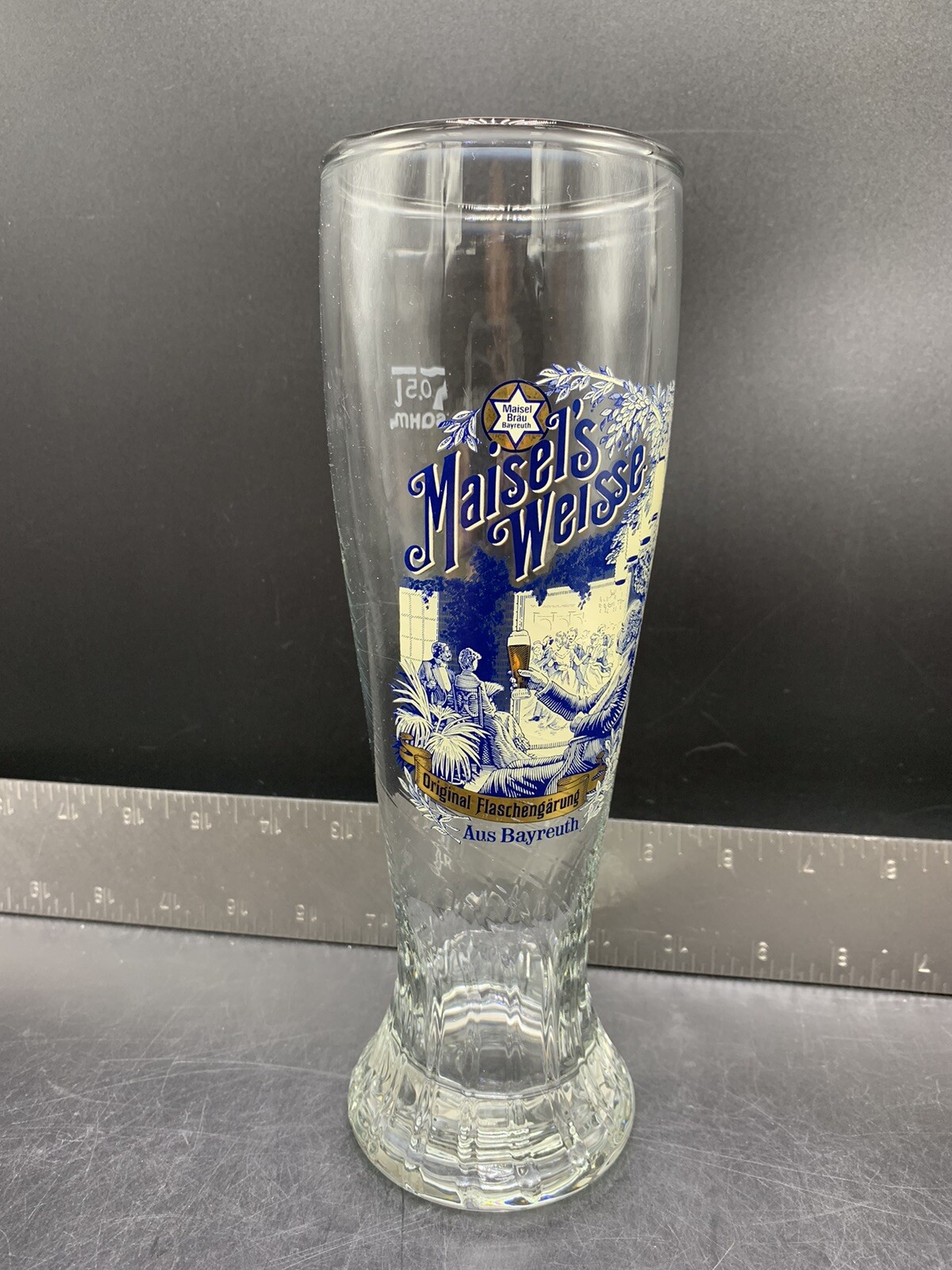 Maisel's Weisse German Beer Glass 0.5L 9" Tall Aus Bayreuth Swirled ...