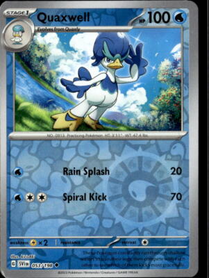 Pokemon Quaxwell 053/198 Scarlet Violet Base Reverse Holo Uncommon 2 ...