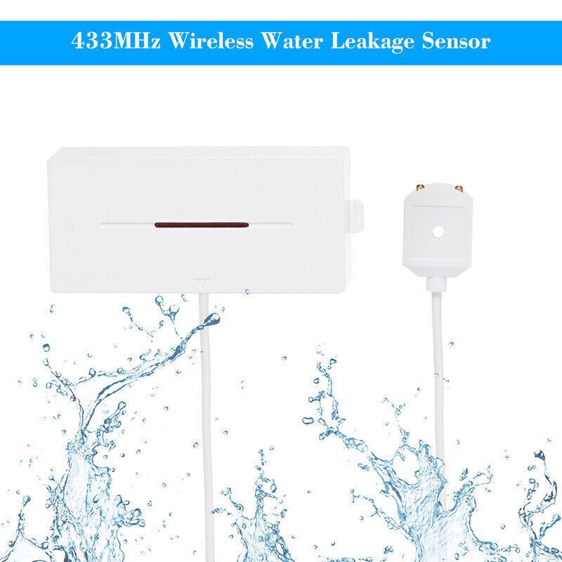 433MHz Wireless Water Leakage Sensor Detector Level Overflow Alarm ...