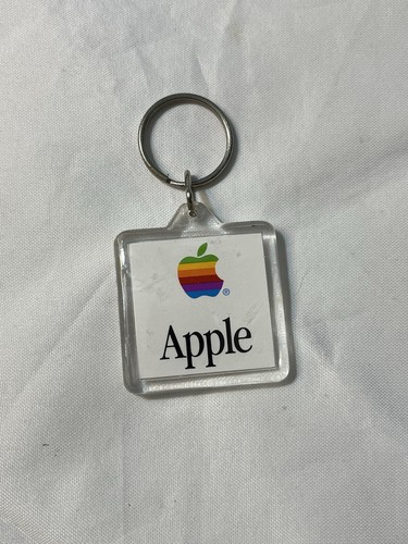 Apple Mac OS Lucite Square Keychain Rainbow Apple Collectible Vintage ...