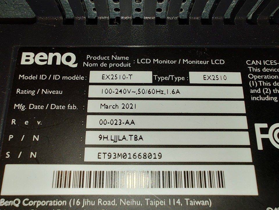 BenQ MOBIUZ EX2510 EX2510-T Gaming Monitor | 24.5 inch BASE STAND LEG ...