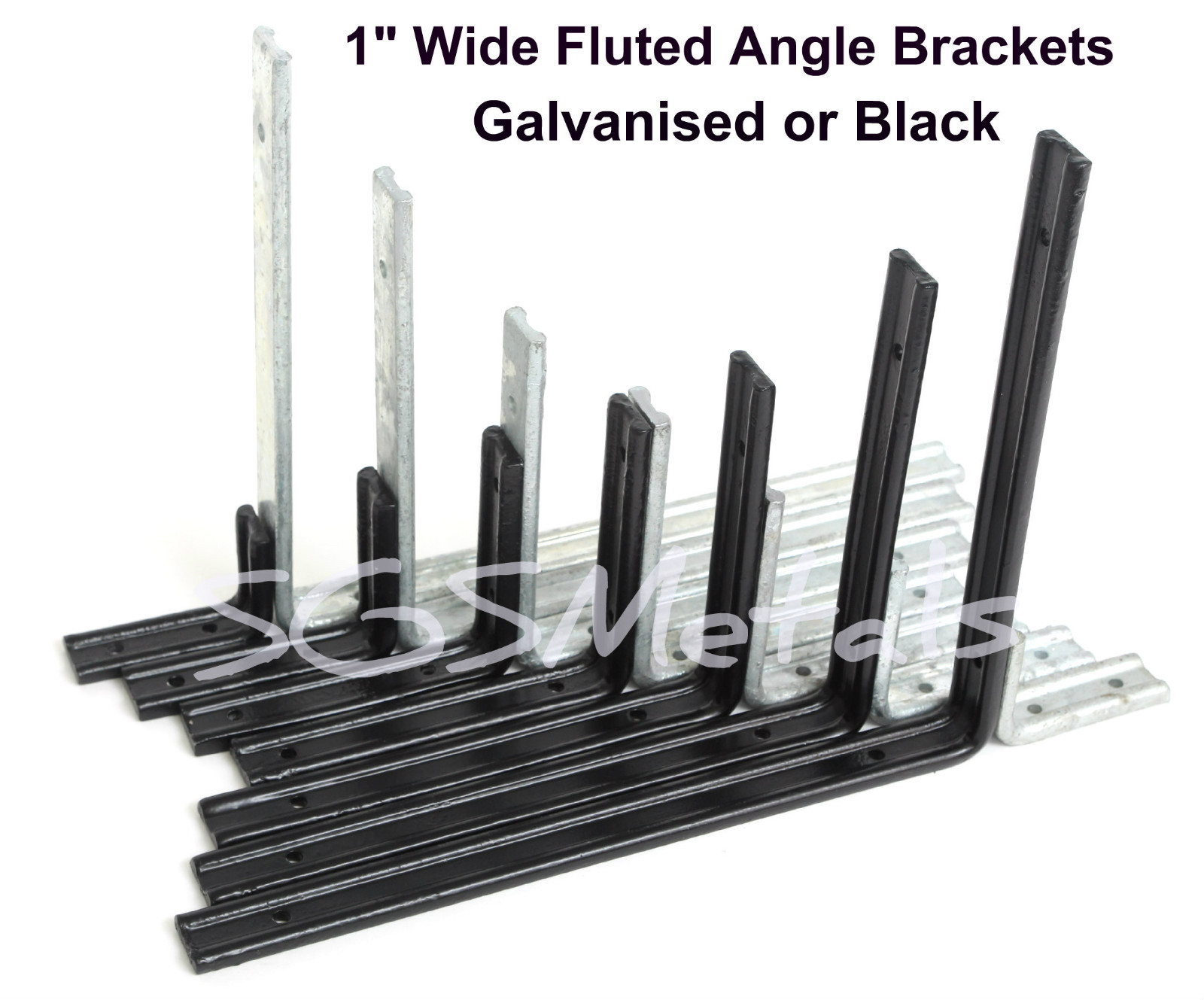Heavy Duty FLUTED ANGLE SHELF BRACKET - 7 Sizes available in Galvanised ...