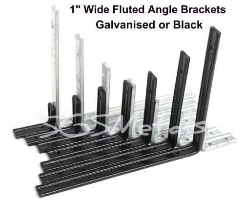 Heavy Duty FLUTED ANGLE SHELF BRACKET - 7 Sizes available in Galvanised ...