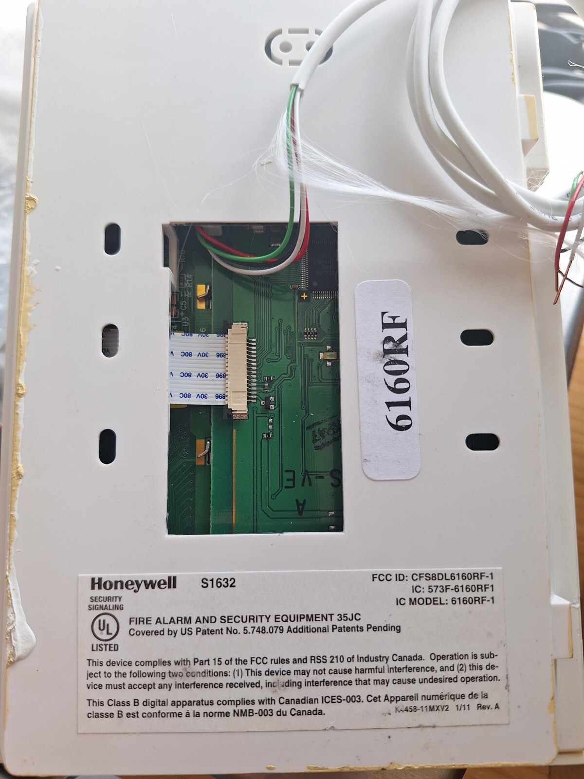 S1632 Honeywell Household Fire and Burglary Warning System Control Unit ...
