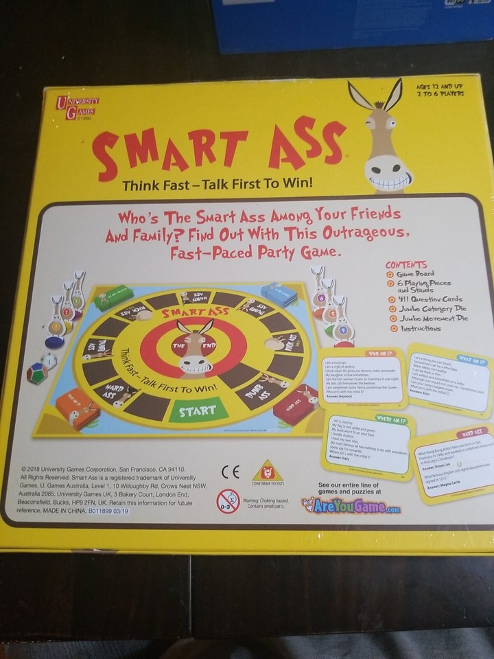 New Smart Ass Trivia Board Game by University Games NEW | eBay