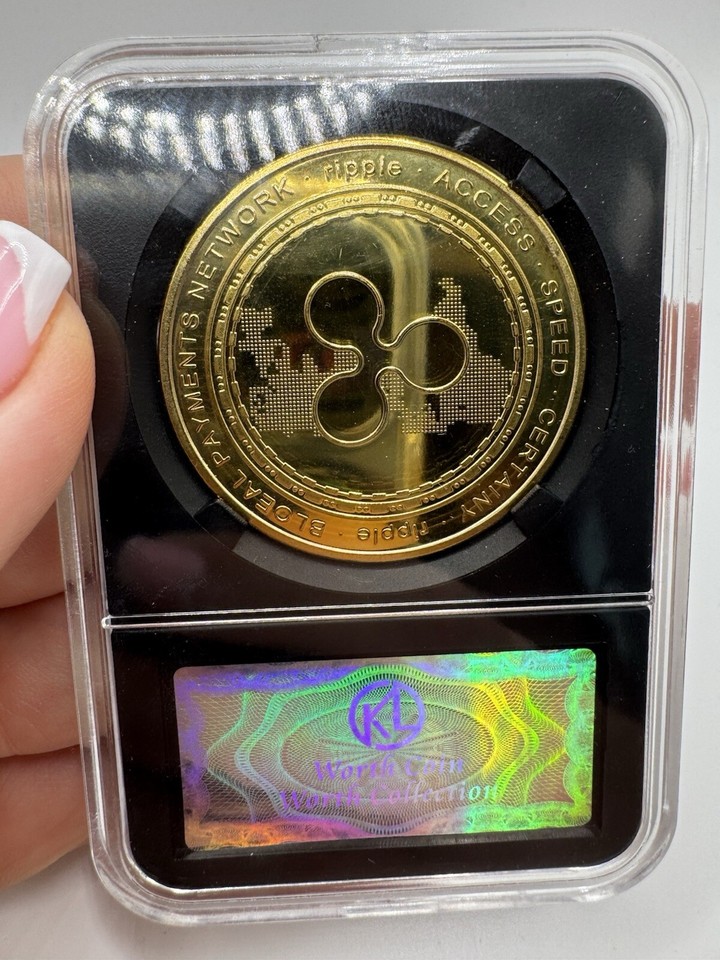 Gold Plate Ripple coin Commemorative Round Collectors Coin XRP Coin ...