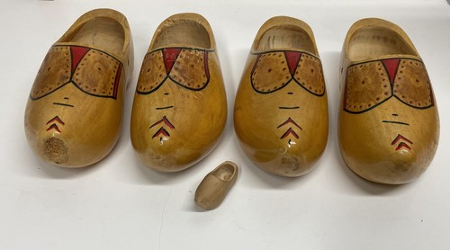 Lot Farmer Clogs Yellow Dutch Shoes Wooden Traditional Holland Two ...