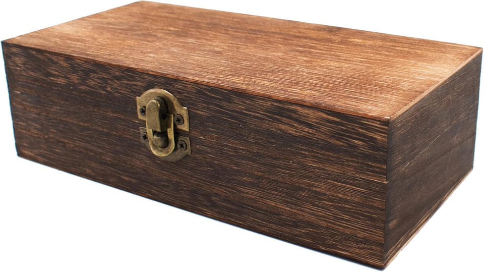Wood Storage Box with Lid Solid Wood Container Box Decorative Table ...