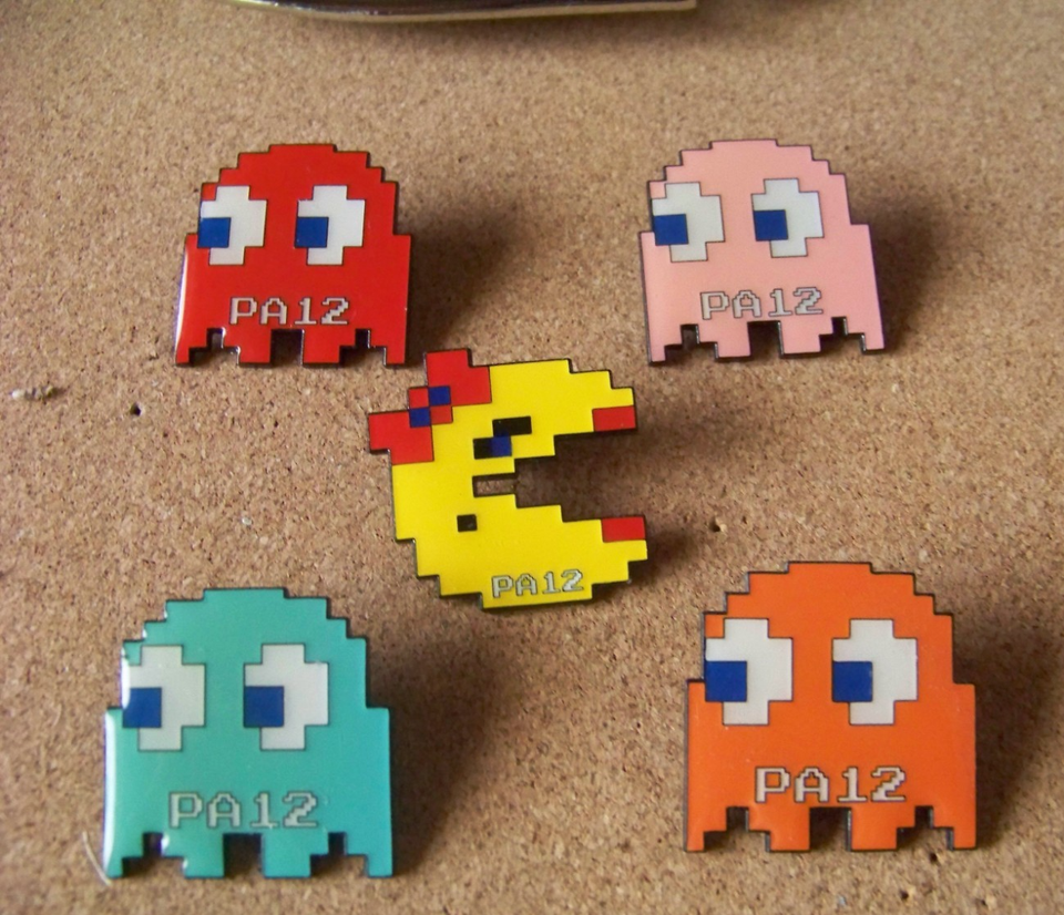 Little League 5 pins Ms Pac-Man & 4 Ghosts 5" x 3" PA 12 c46538 | eBay