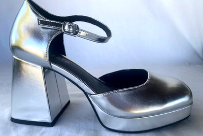 TORRID..SHINY SILVER..SUPER CHUNKY HEEL..PLATFORM..HEELS..8.5Wide | eBay
