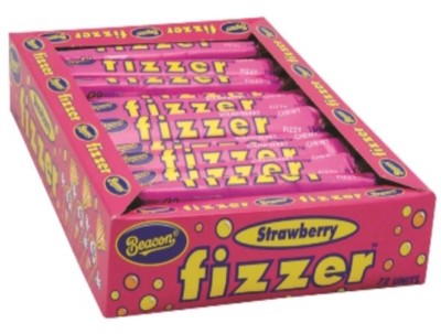 72 x BEACON FIZZER STRAWBERRY FIZZERS PINK WRAPPED BULK LOLLIES KIDS ...