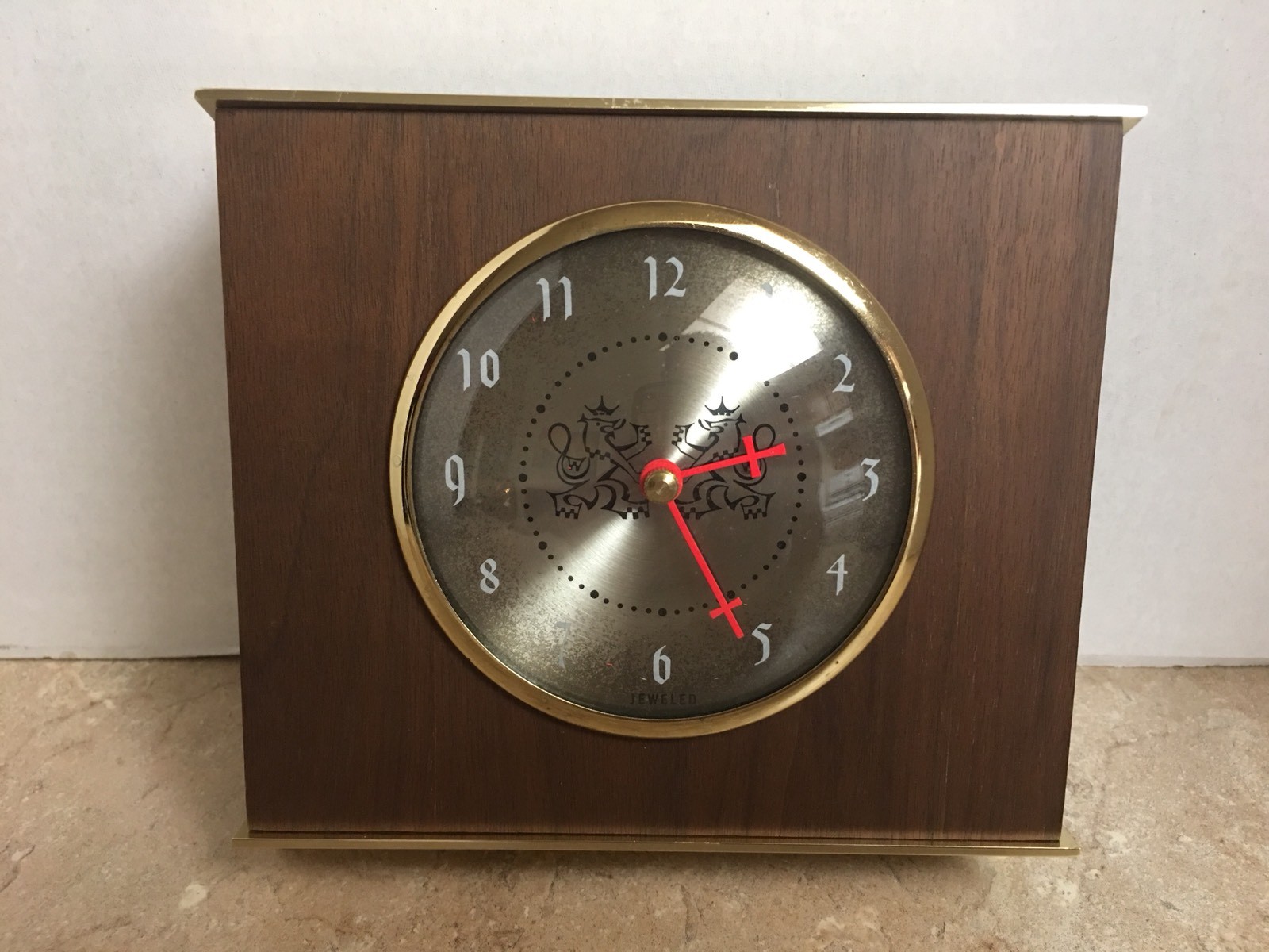 Rare Vintage Jeweled Desk or Wall Clock By INGRAHAM COMPANY & Battery ...