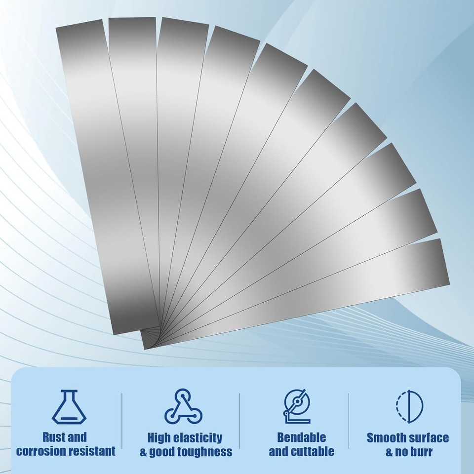 30 Pieces Shim Stock Assortment Metal Shim Stock 304 Stainless Steel ...