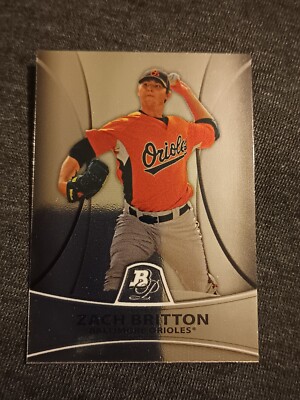 2010 ZACH BRITTON BOWMAN PLATINUM PP7 ROOKIE RC CARD BALTIMORE ORIOLES ...
