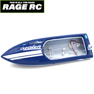 Rage RC RGRB1160 Replacement Hull Blue Lightwave RC Deep Vee Micro Boat ...