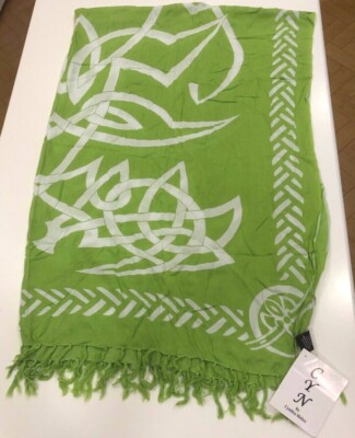 CYN by Cynthia Mehra Womens Scarf Shawl Wrap Green and White NWT | eBay