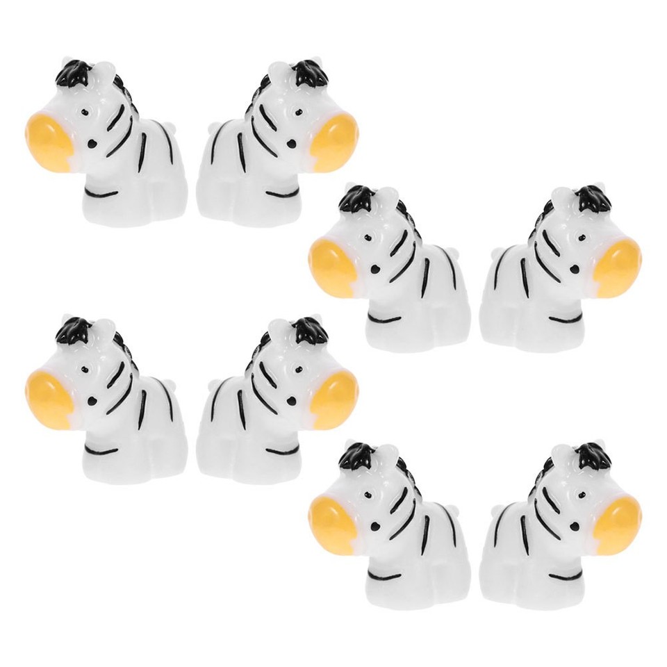 8pcs Mini Resin Figurines Zebra Figurine Toy Resin Mini Figures ...