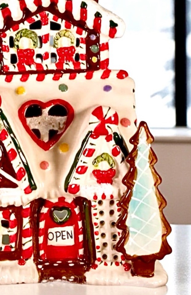 Blue Sky Clayworks GINGERBREAD BAKERY Christmas Candle House NWT Auth ...