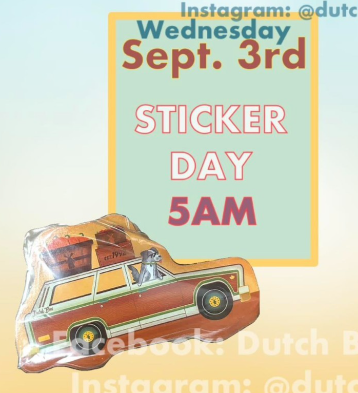 DUTCH BROS SEPT 3 2025 STICKER PUMPKINS IN BASKET STATION WAGON WITH ...