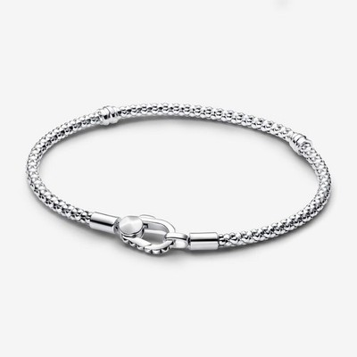 BRAND NEW Pandora Moments Silver Studded Clasp and Chain Bracelet ...