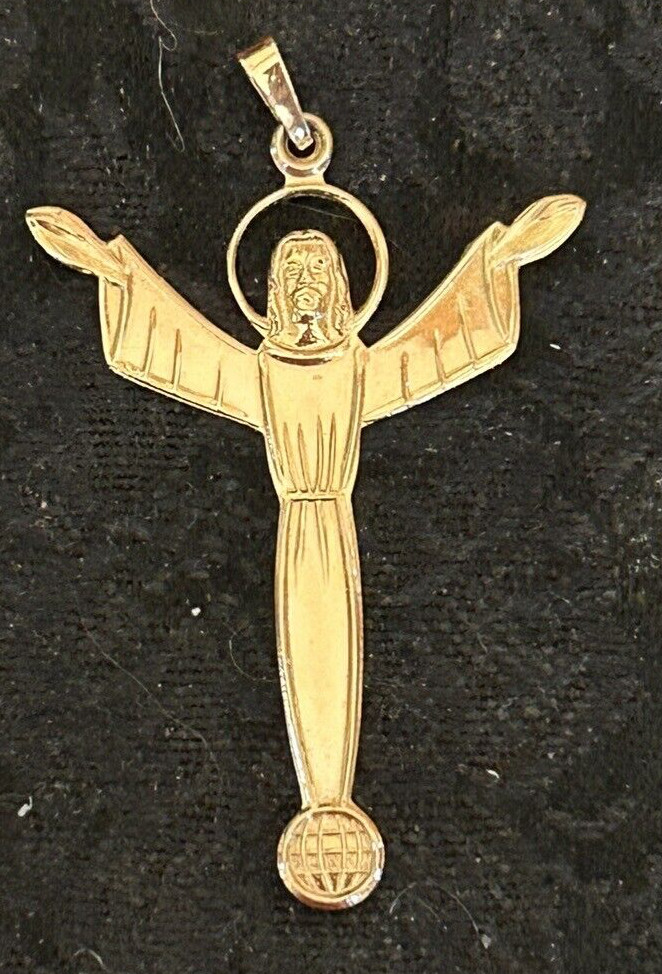14K Yellow Gold Christ is Risen Jesus Charm Pendant: … - Gem