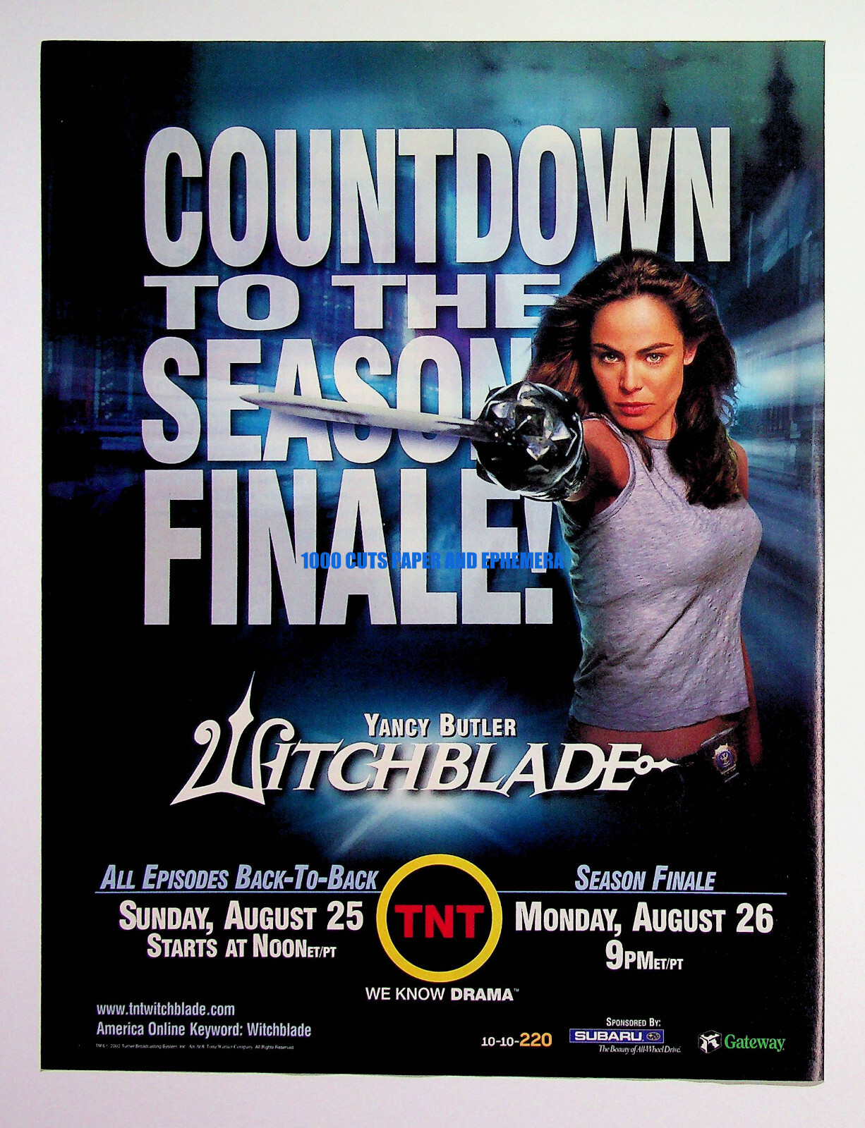 Witchblade TNT TV Channel 2002 Yancy Butler Print Magazine Ad Poster ...
