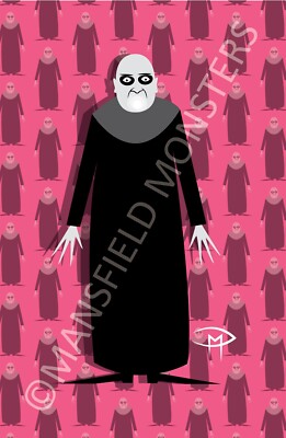 Uncle Fester Addams Family Pink Poster 11" x 17" Original Art Doug ...
