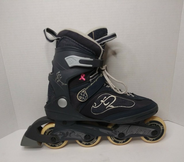 K2 Athena Roller Blades W/ Pink Ribon Embroidery Inline Skates Blue ...