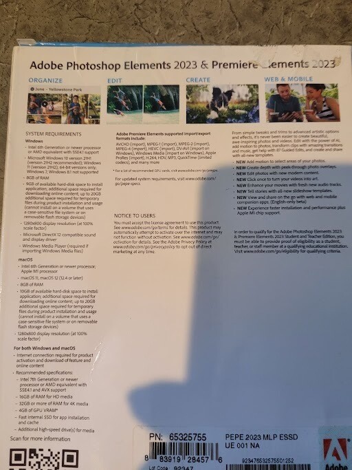 ADOBE PHOTOSHOP & PREMIER ELEMENTS 2023 STUDENTxTEACHER EDITION 65325755 - OPEN 883919284576 | eBay
