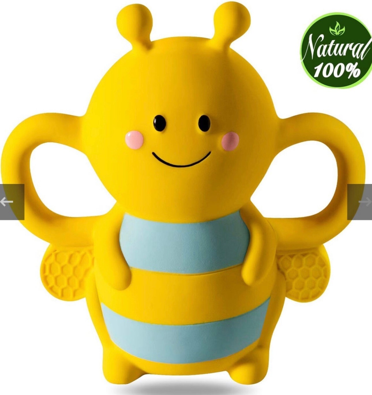Teething Toy, Bee Teether for Baby BPA-Free Silicone Free 100% Natural ...