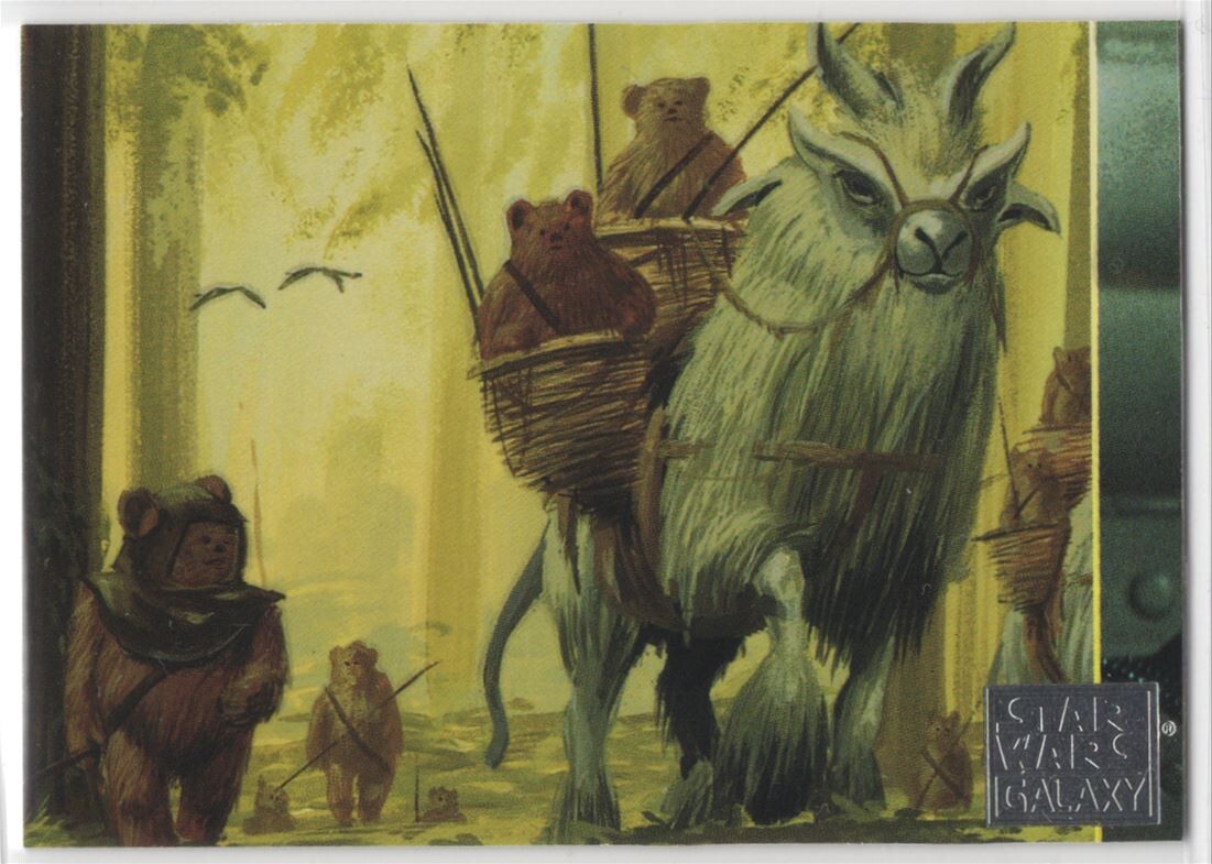 Star Wars Galaxy 2 #185 Ewoks Riding Beast Endor Silver Deluxe Set ...