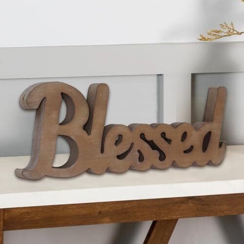 Farmhouse Blessed Signs For Home Decor 15 Inches Hanging Rustic ...