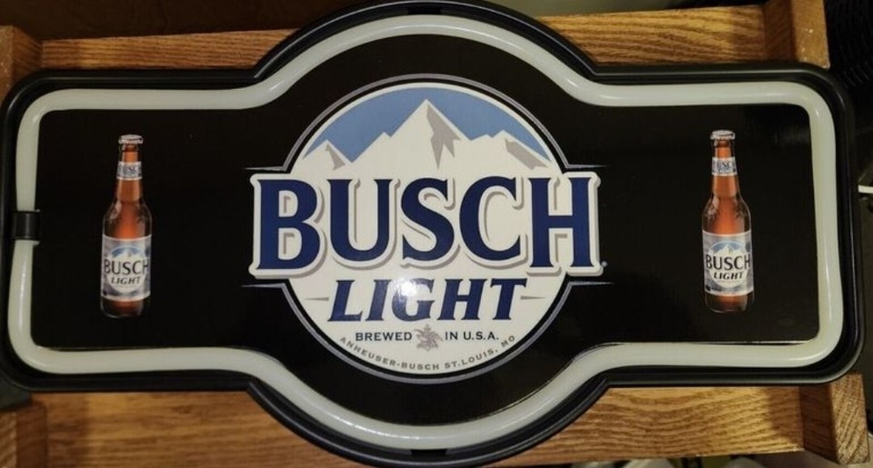 New Busch Lite 17" x 10" promotional Led Neon Light Sign. Man Cave ...