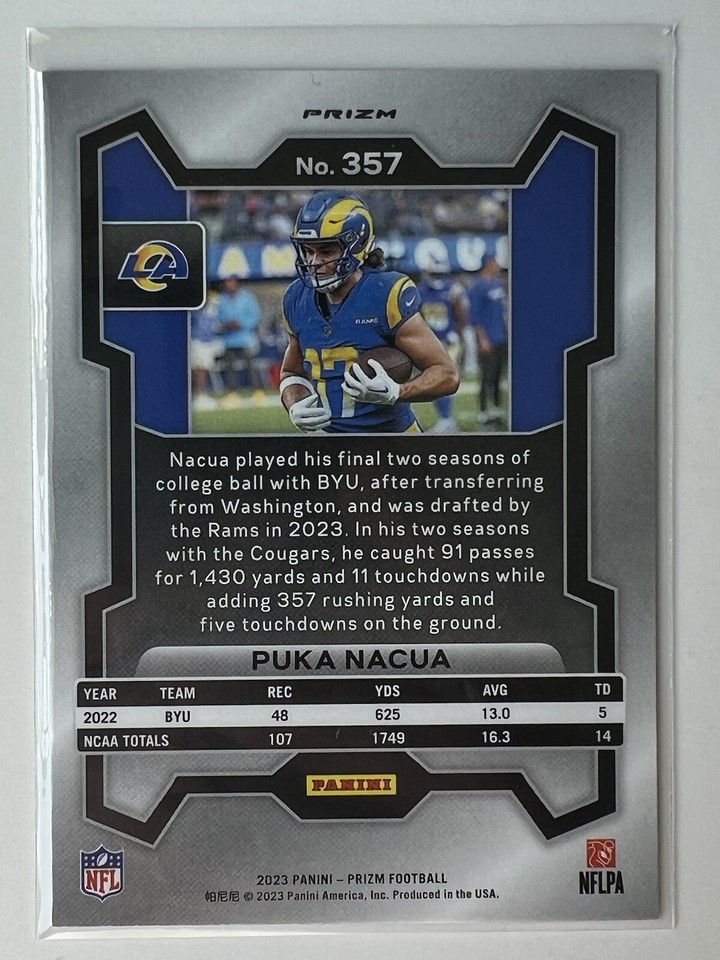 2023 Panini Prizm Neon Green Pulsar Prizm SP Puka Nacua RC LA Rams ...