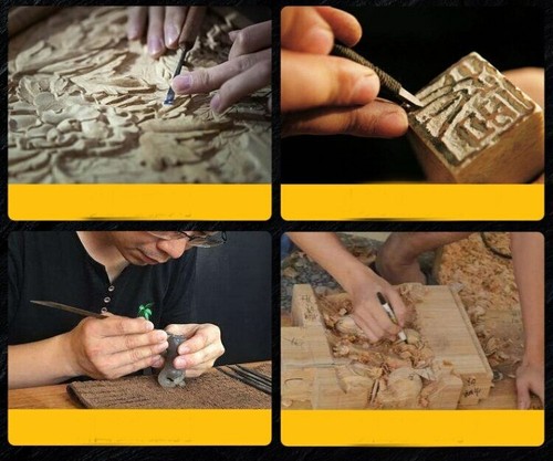 10 Pcs Stone Wood Carving Chisel Tool Set, Stone Wood Carving Knives ...