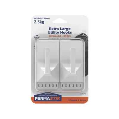 Permastik Extra Large Utility Hooks - 2 Pack . No more drilling, nails ...