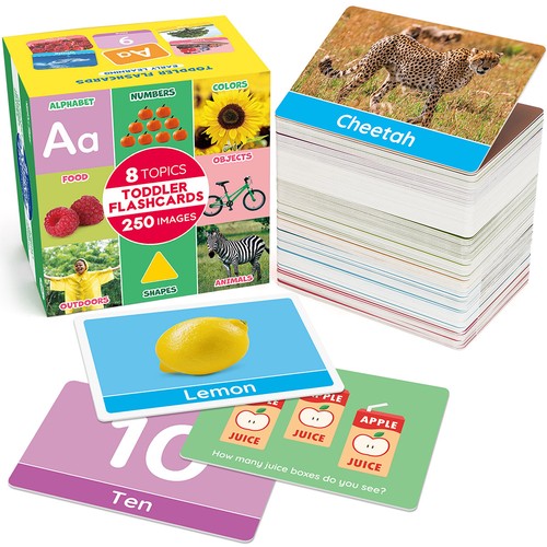250 Flash Cards for Toddlers Extra Thick Double-Sided Educational ...