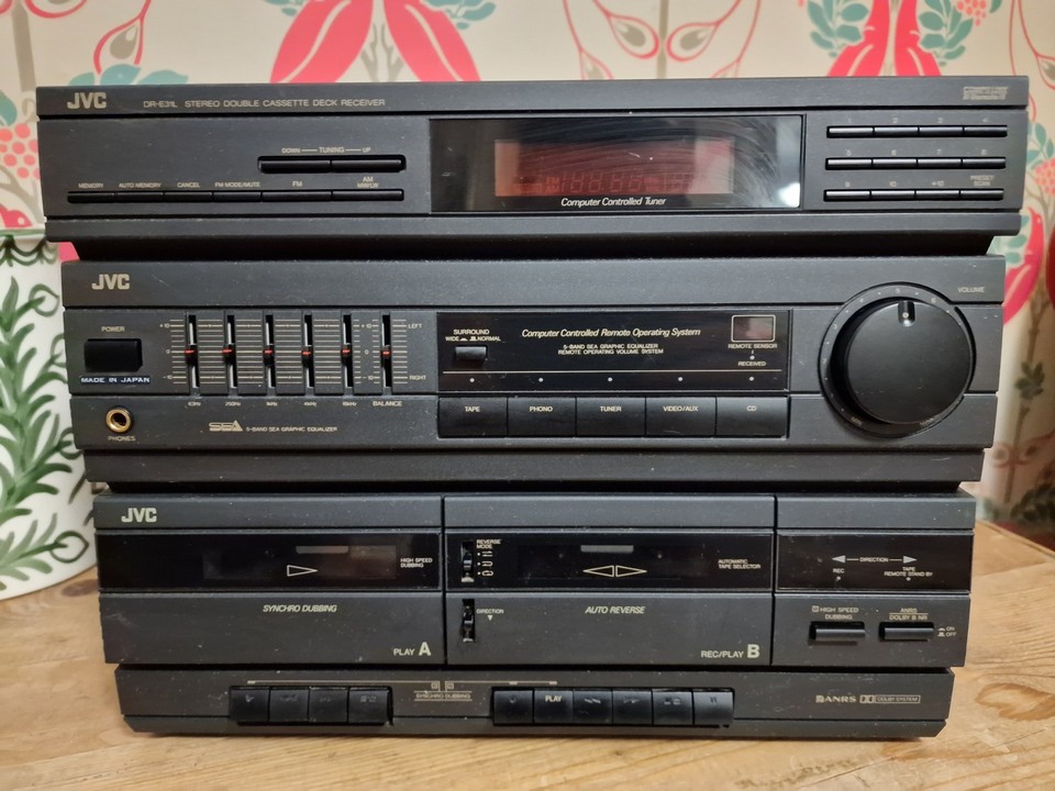 JVC HiFi System DR-E31L Stereo Receiver Double Cassette Deck | eBay UK