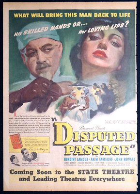1939 Newspaper Full Page Color Ad - Dorothy Lamour Disputed Passage ...
