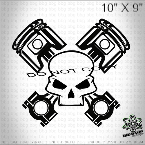 Skull Piston Diesel Vinyl Sticker Decal Power Fits Stroke Duramax Super ...